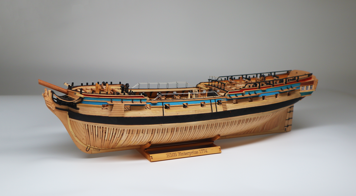 Hms Enterprize 1774 - 1:96 POF - Boxwood Version, Boxwood CNC decorati ...