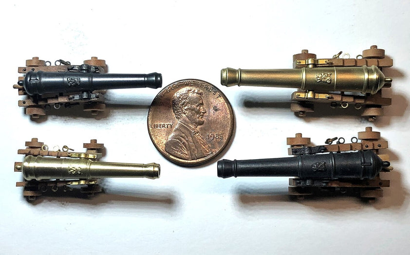 Complete Cannon carriage/Cannon/ Photo Etch/Rigging block and Rope Set ...