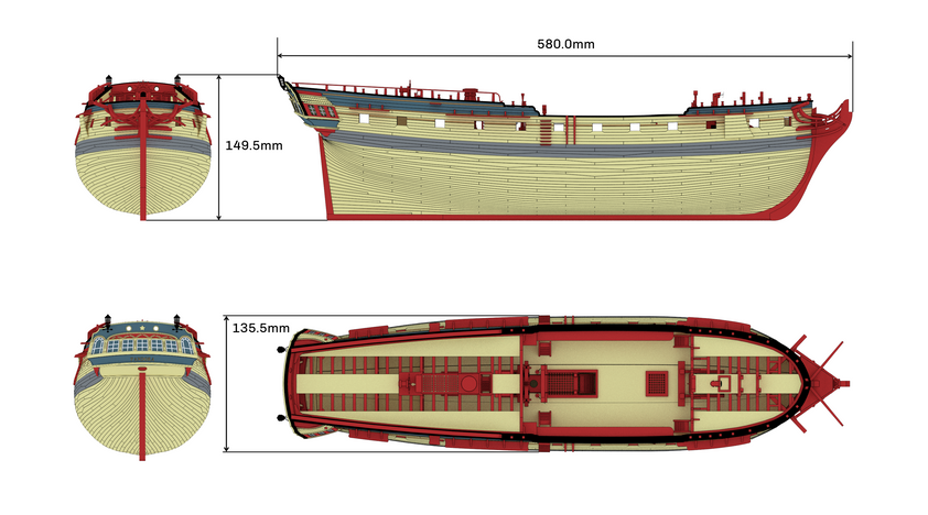 Hms Pandora 1779 1:72 - Boxwood Version – Dry-Dock Models & Parts