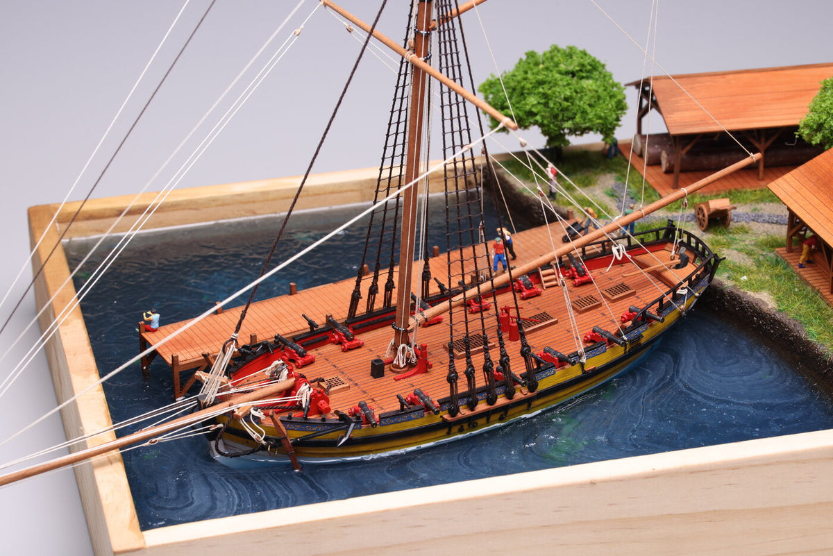 Hms Alert 1777 - 1:96 Pearwood + Diorama – Dry-Dock Models & Parts