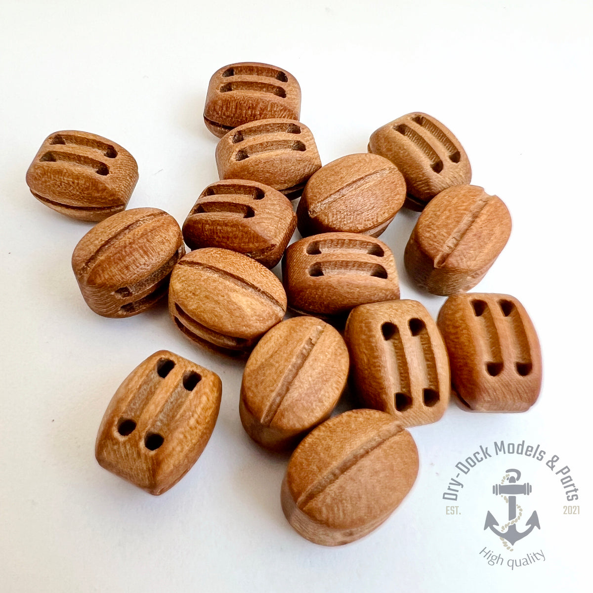 12mm Pearwood Double Sheave - High quality premium rigging blocks ( 15 ...