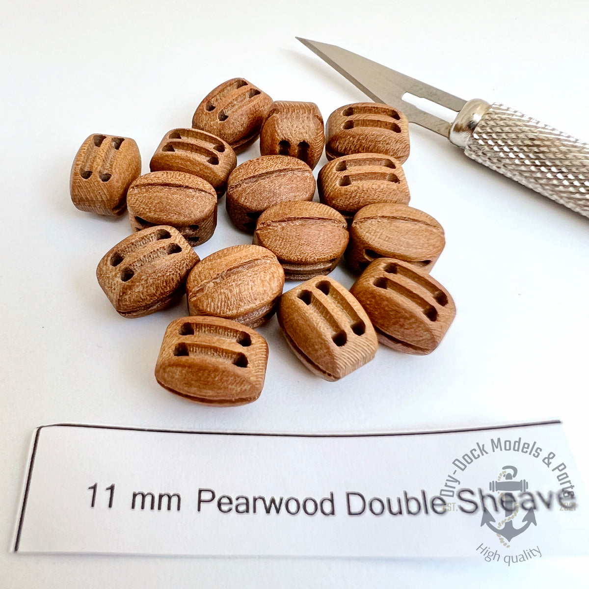 11mm Pearwood Double Sheave - High quality premium rigging blocks ( 15 ...