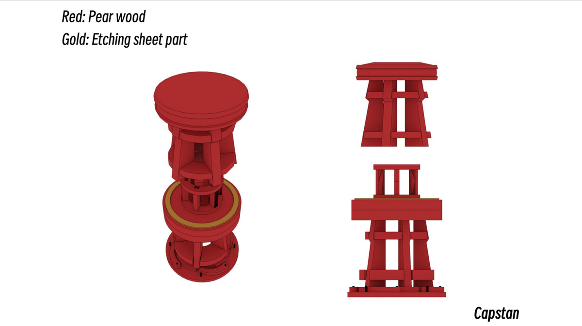 Double Capstan - Pearwood Laser Cut Mini Kit - 1:96 – Dry-Dock Models ...